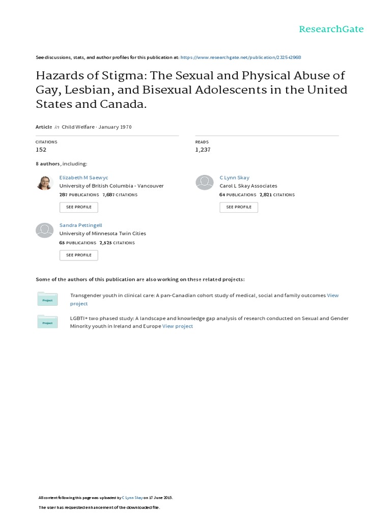 Hazards of Stigma The Sexual and Physical Abuse of | PDF | Adolescence ...