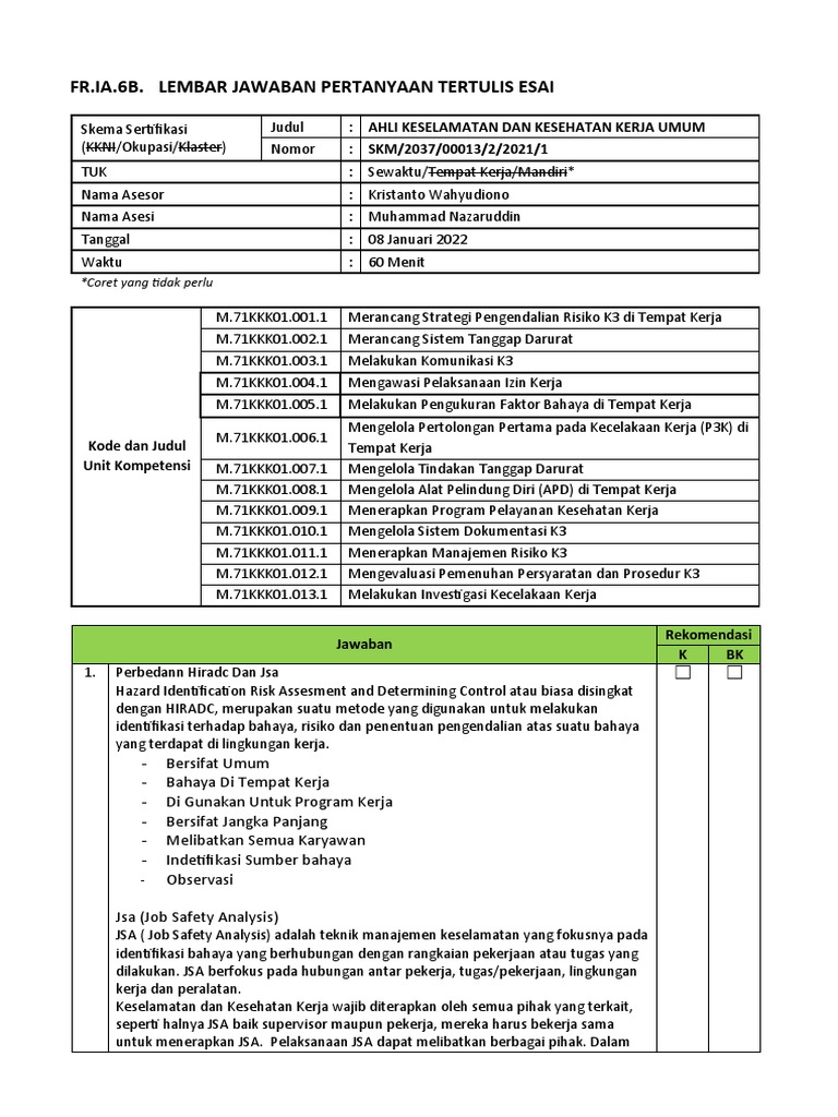 FR - IA.6B. LEMBAR JAWABAN PERTANYAAN TERTULIS ESAI Muhammad Nazaruddin Revisi 2 | PDF