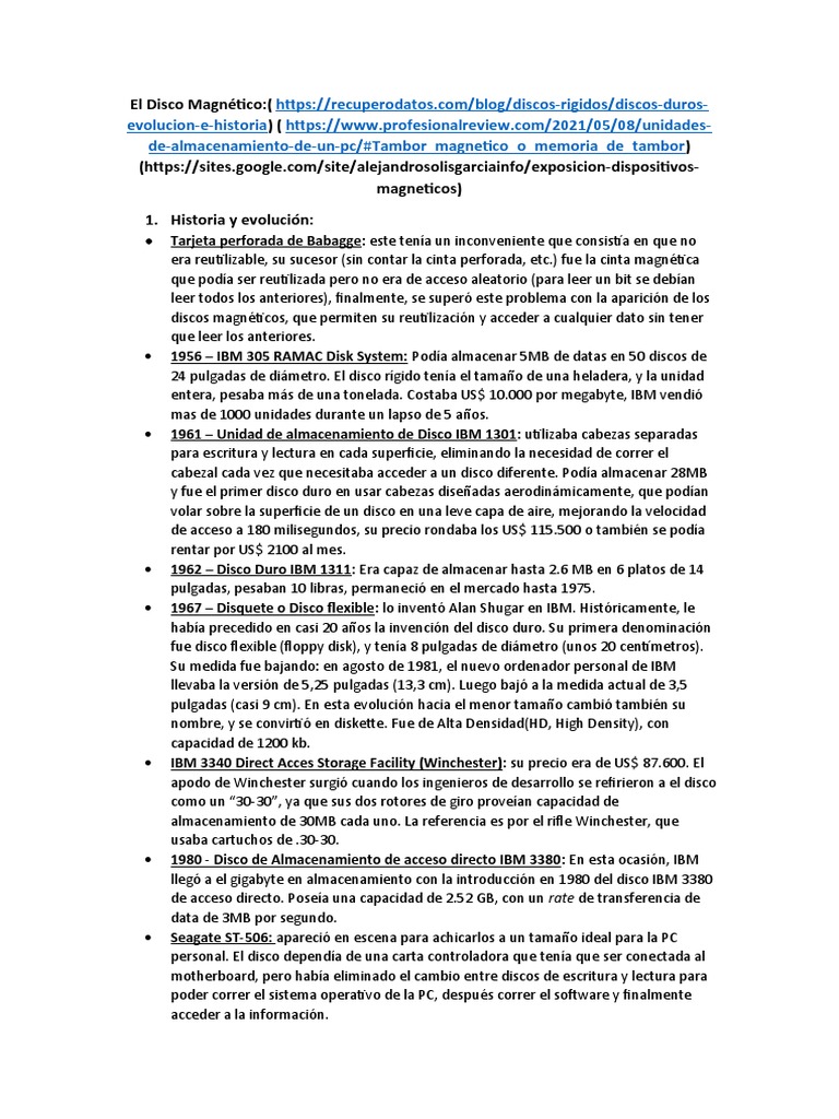 El Disco Magnético | PDF | Disco duro | Disco flexible