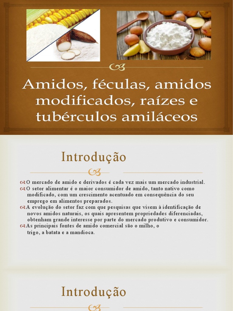 Amidos e Féculas: Propriedades e Aplicações | PDF | Amido | Substancias ...