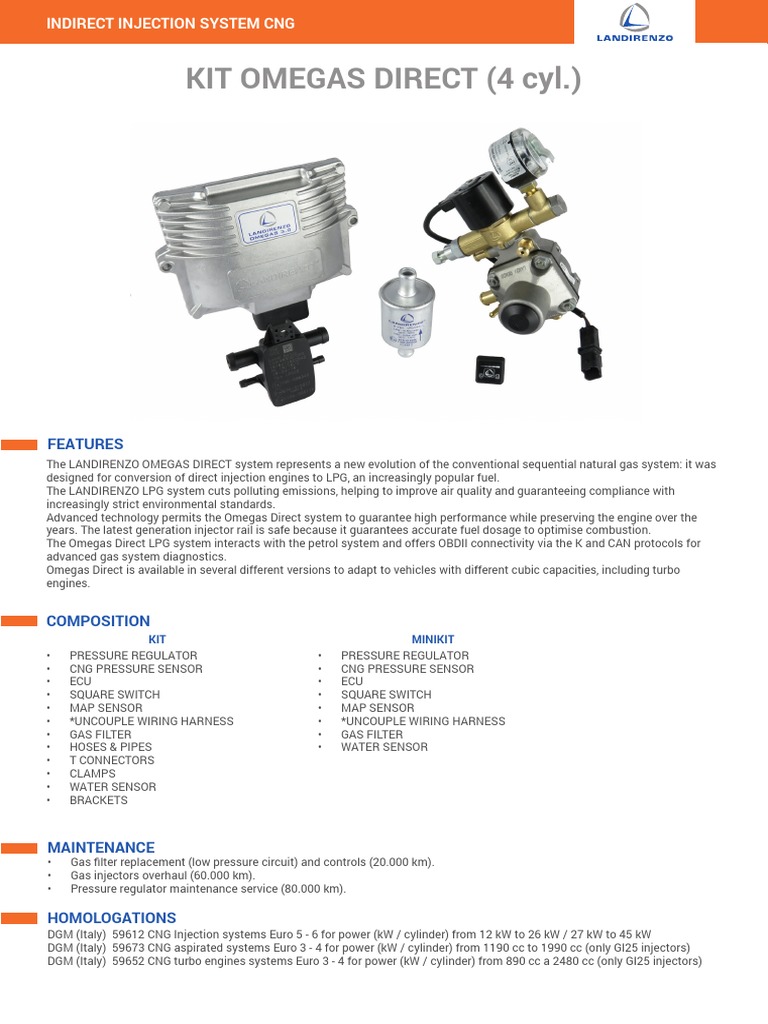 Kit Omegas Direct 4cyl CNG 1 | PDF | Fuel Injection | Natural Gas