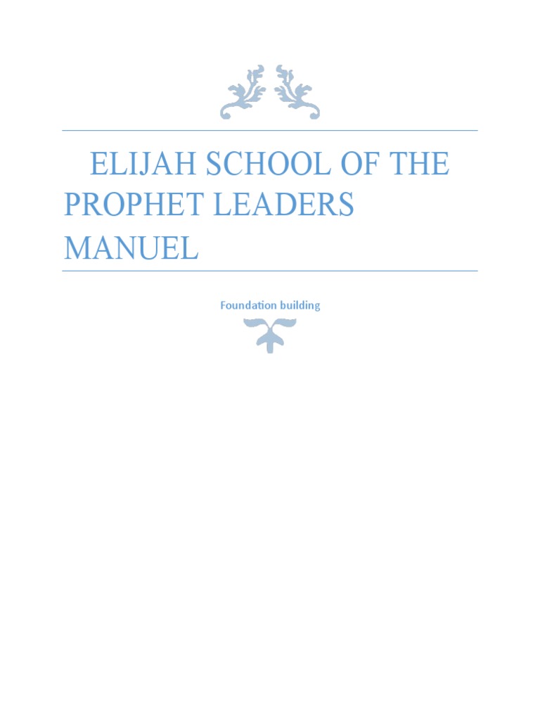 Elijah School of The Prophet Leaders Manuel R-5 | PDF | Elijah | Prophet