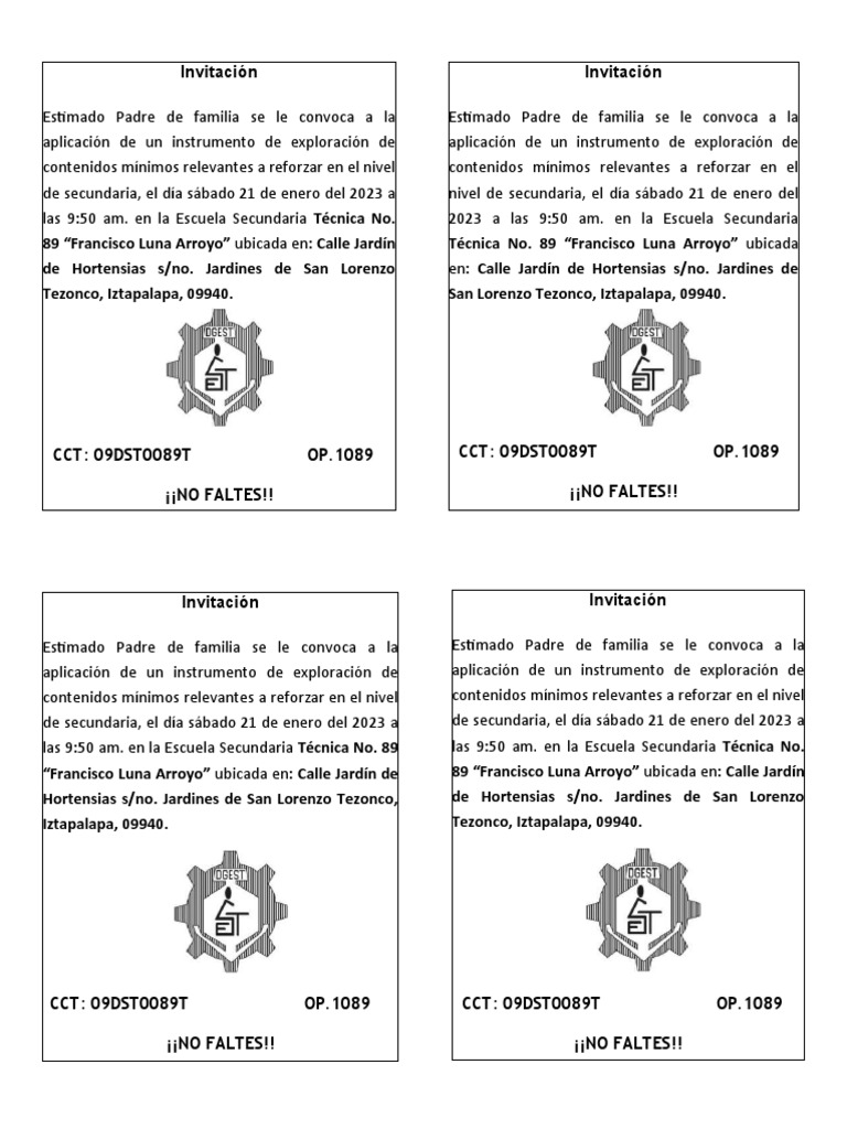 Volante Primarias | PDF