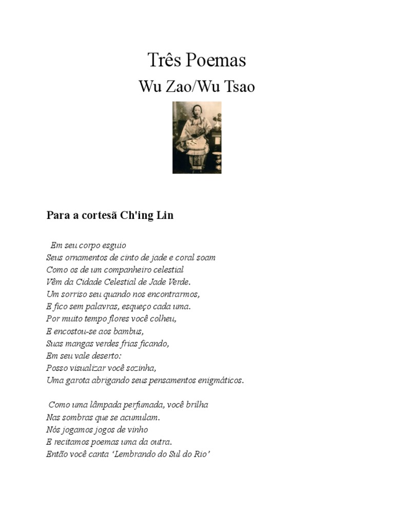 Três Poemas de Wu Zao | PDF