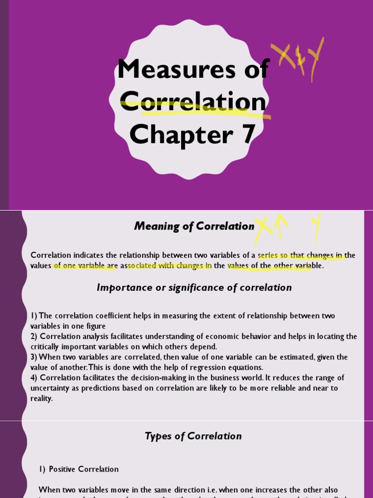 Measuring Correlation Types Degrees Methods Of Calculation And Examples Pdf Statistical