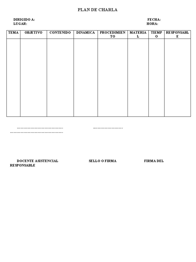 Plan de Charla | PDF