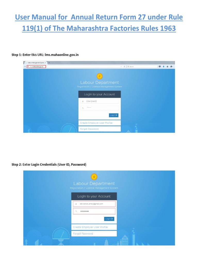 Annual Return Form 27 User Guide | PDF | Password | Secure Communication