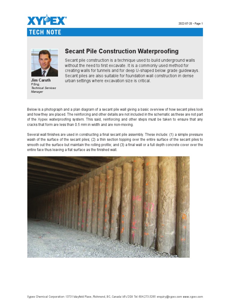 2013 04 Technotes Secant Pile Construction Waterproofing | PDF | Deep ...