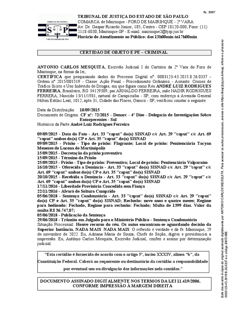 Certidão de Objeto e Pé | PDF | Direito