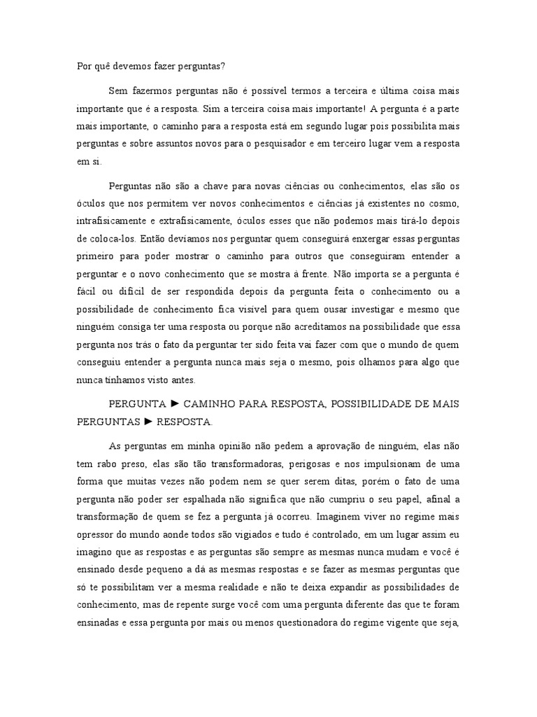Por Quê Devemos Fazer Perguntas | PDF | Conhecimento | Science