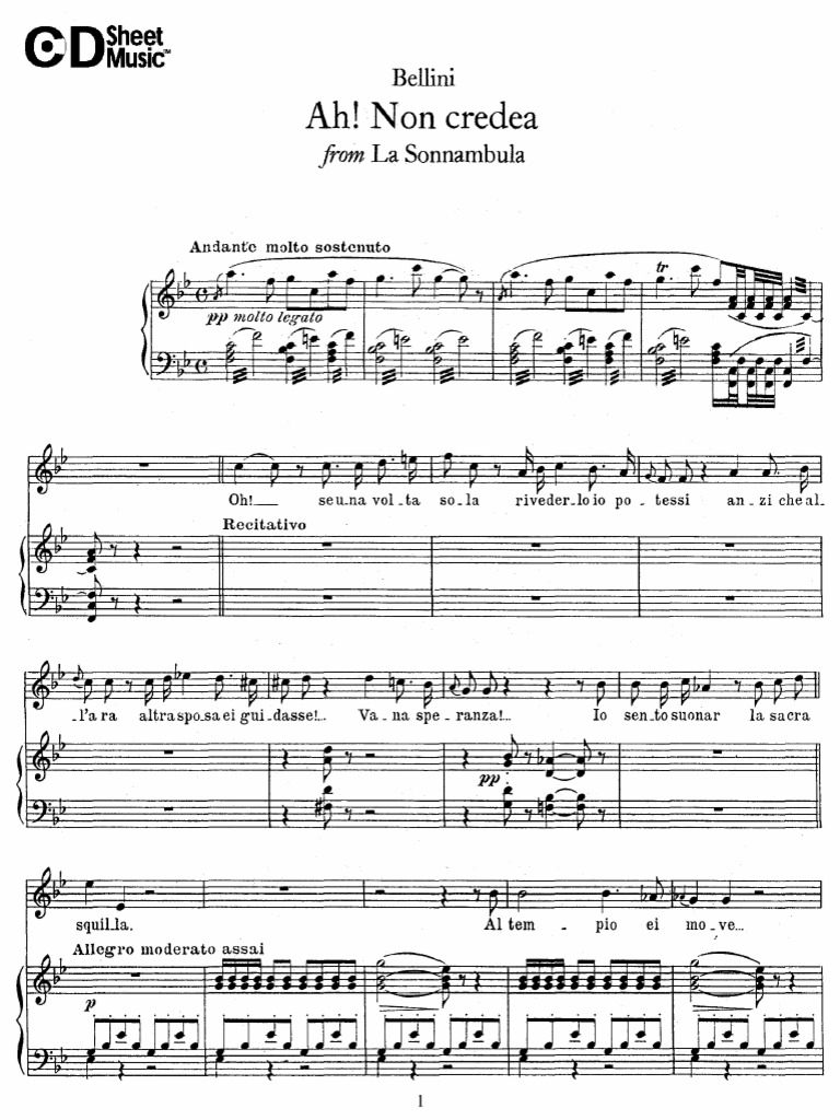 Oh Se Una Volta Sola AH NON CREDEA | PDF