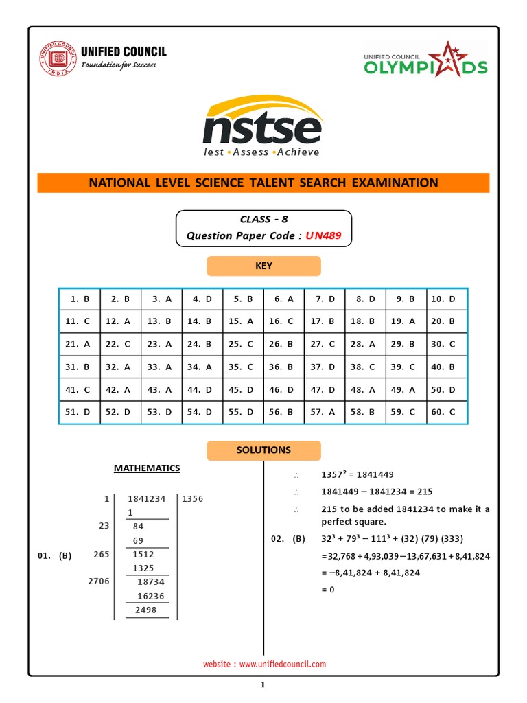 National Level Science Talent Exam Key | PDF | Sound | Metals