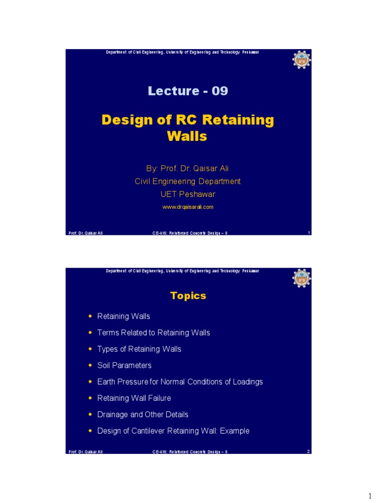 Retaining Wall | PDF | Architectural Elements | Civil Engineering