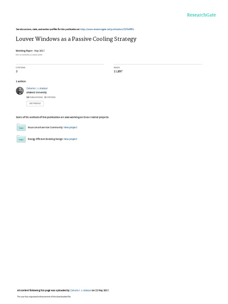 Louver Windows As A Passive Cooling Strategy | PDF | Window ...