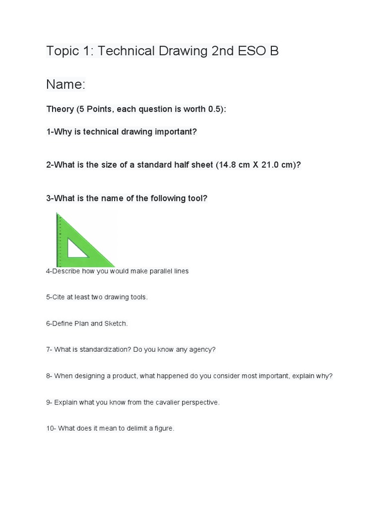 Technical Drawing Basics for 2nd ESO | PDF