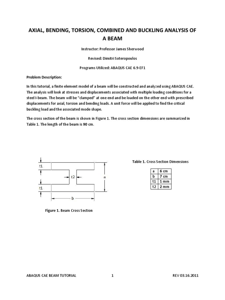 Axial+Bending+Torsion+Combined+Buckling Analysis of A Beam (Abaqus Cae ...