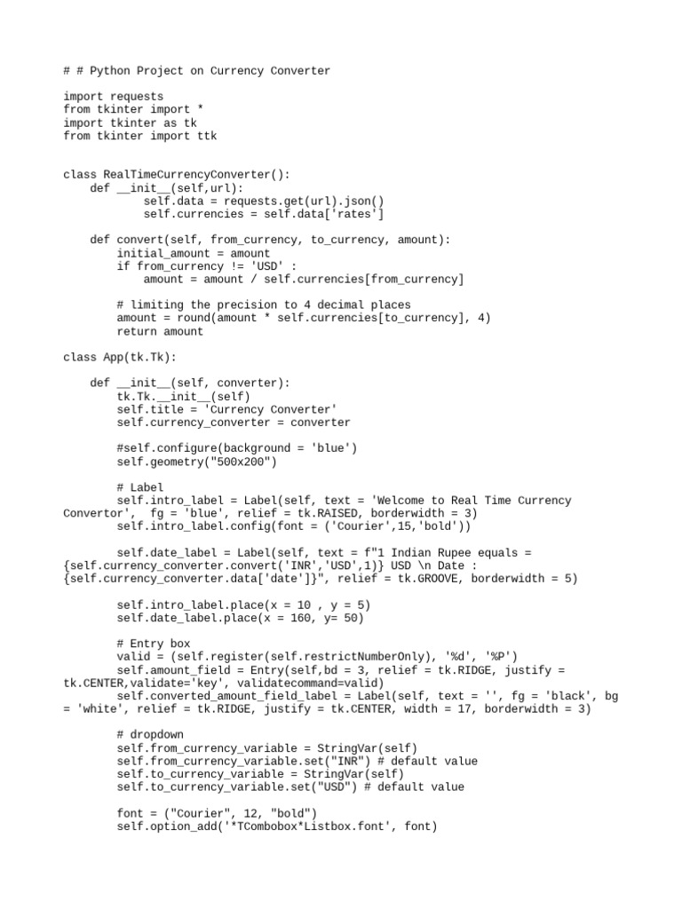 Currency Converter Project | PDF | Foreign Exchange Market | Computer ...