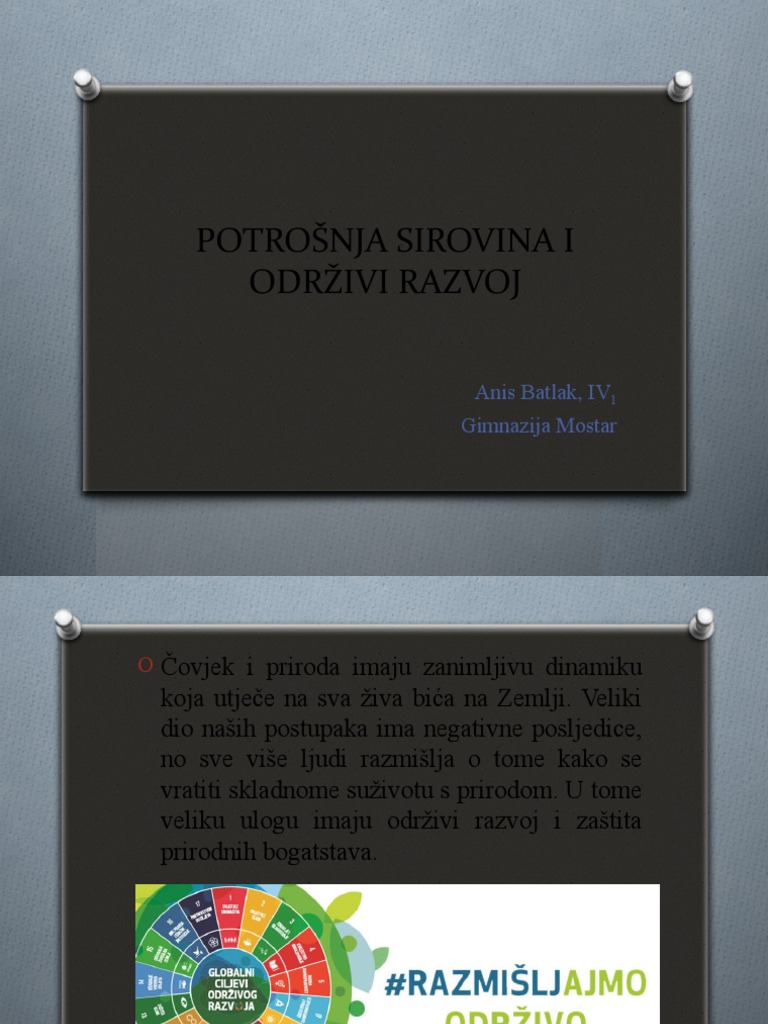 Potrošnja Sirovina I Održivi Razvoj | PDF