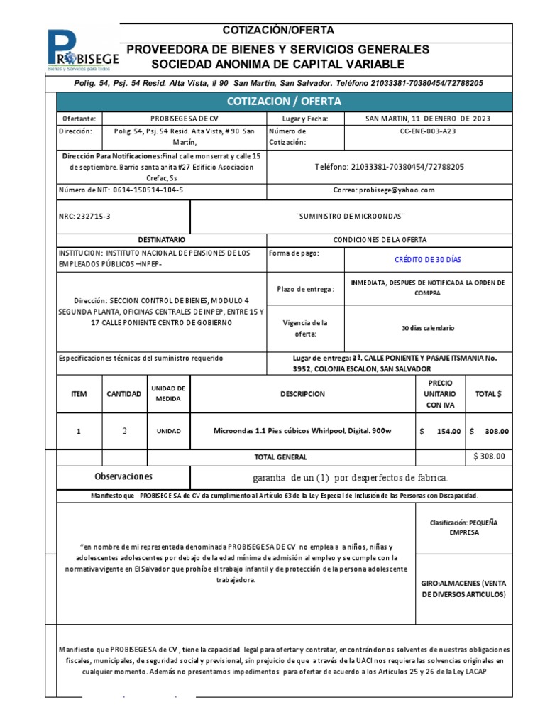 Oferta Inpep-2 | PDF | Economias