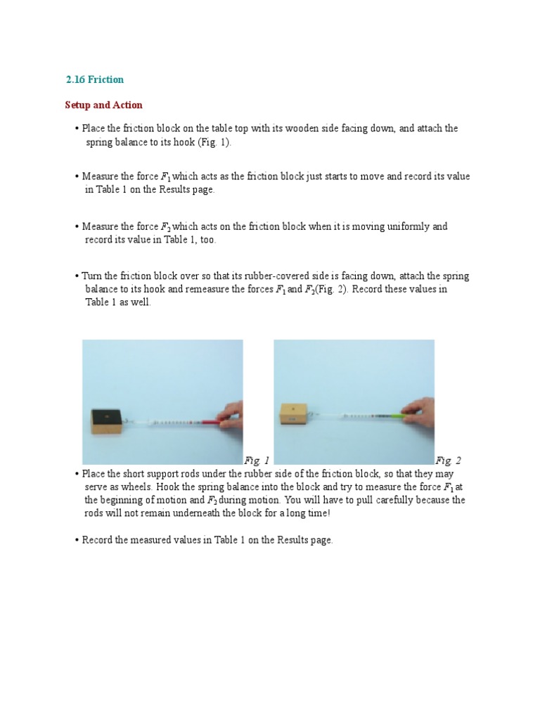 Physics Experiment: Friction Analysis | PDF | Friction | Force