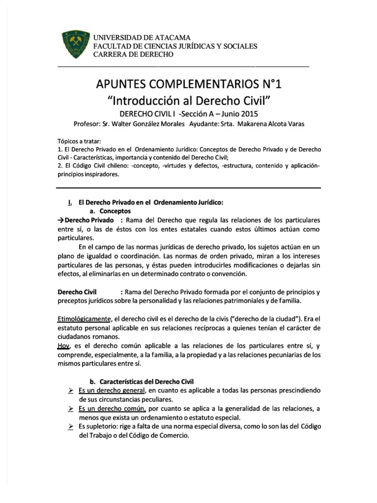 Apunte Complementario n1 2015 Introduccion | PDF | Derecho Civil (Common Law) | Propiedad