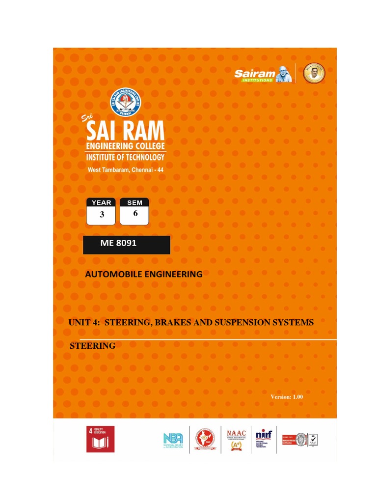 4.1 Steering Geometry and Types of Steering Gear Box-Power Steering ...