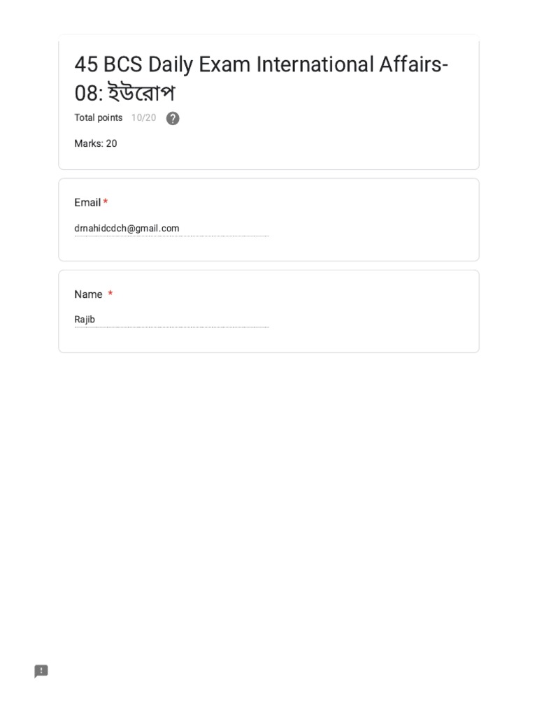 45 BCS Daily Exam International Affairs-08: : Email | PDF