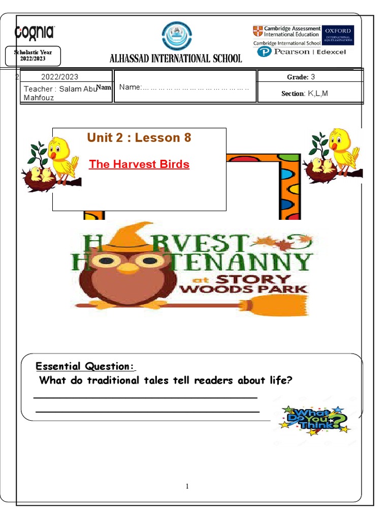 Booklet (3) The Harvest Birds & Thomas Edison | PDF | Invention ...