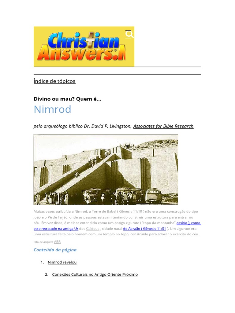 Quem Foi NIMROD | PDF | Gênesis (livro) | Babilônia