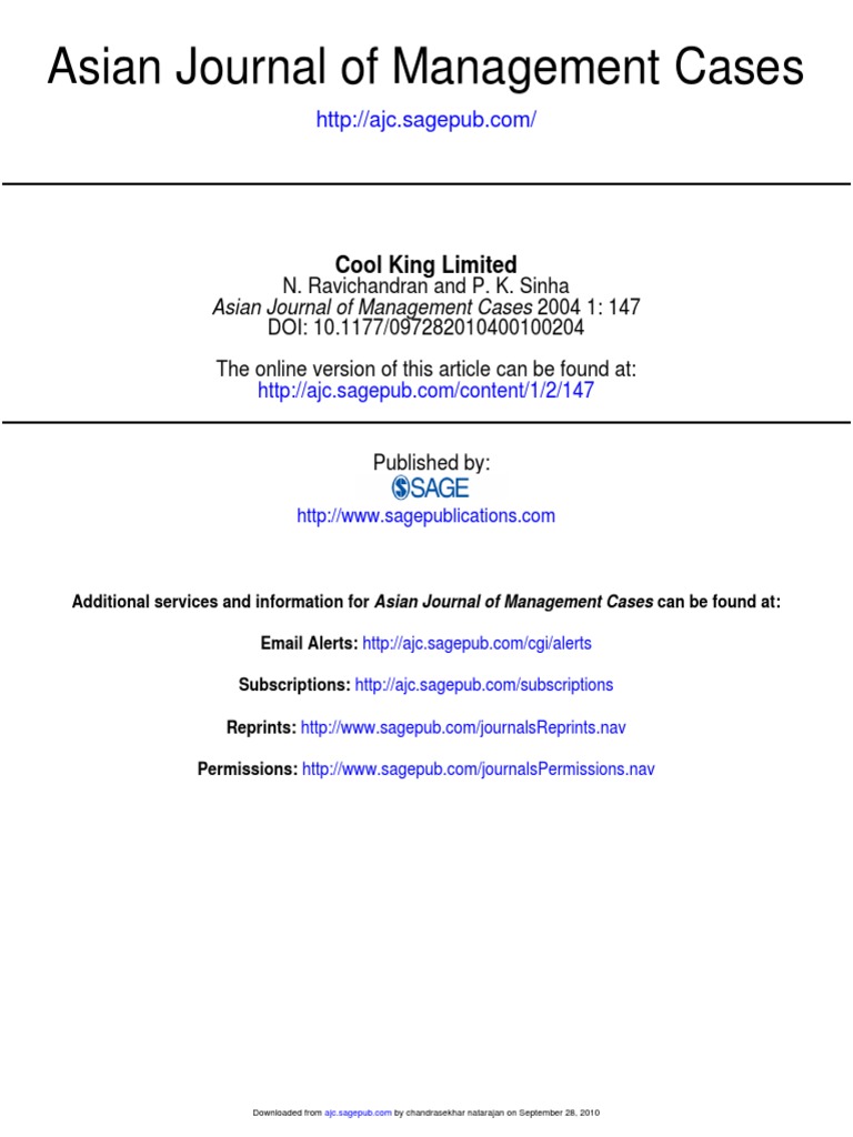 Case Study Cool King Sage | PDF | Air Conditioning | Economic Growth