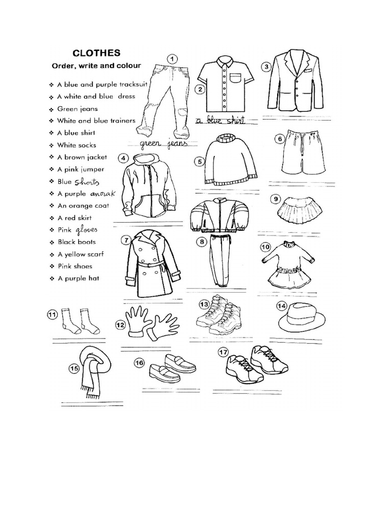 Clothes Colours Vocab | PDF