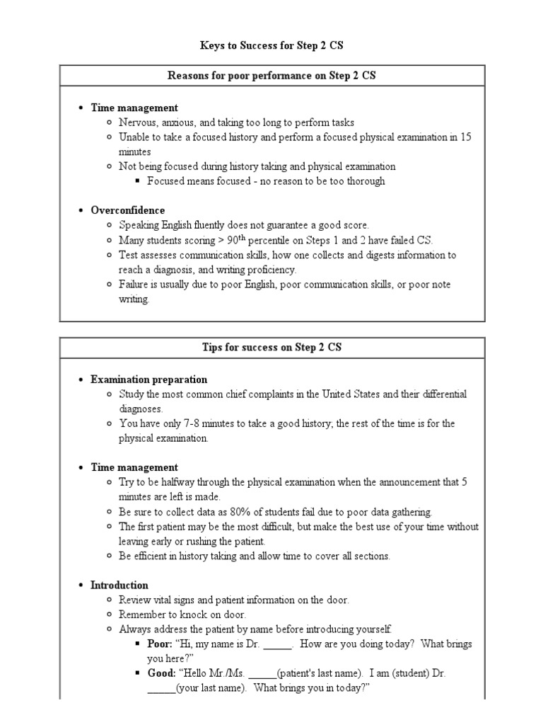 2.UWorld Step2 CS Key To Success | PDF | Physical Examination | Medical ...