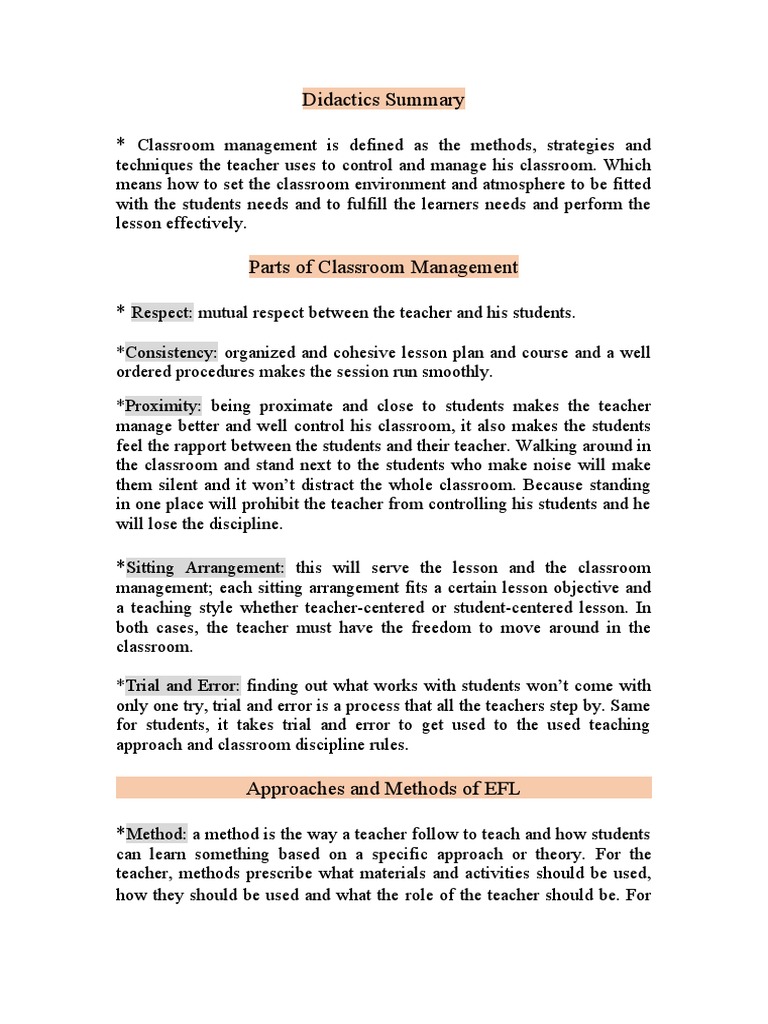 S1, Didactics Summary | PDF | Teaching Method | Learning