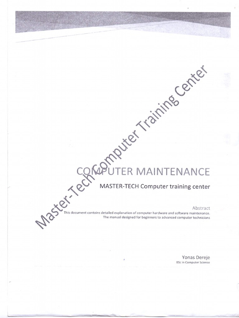 Computer Maintenance Training Manual | PDF