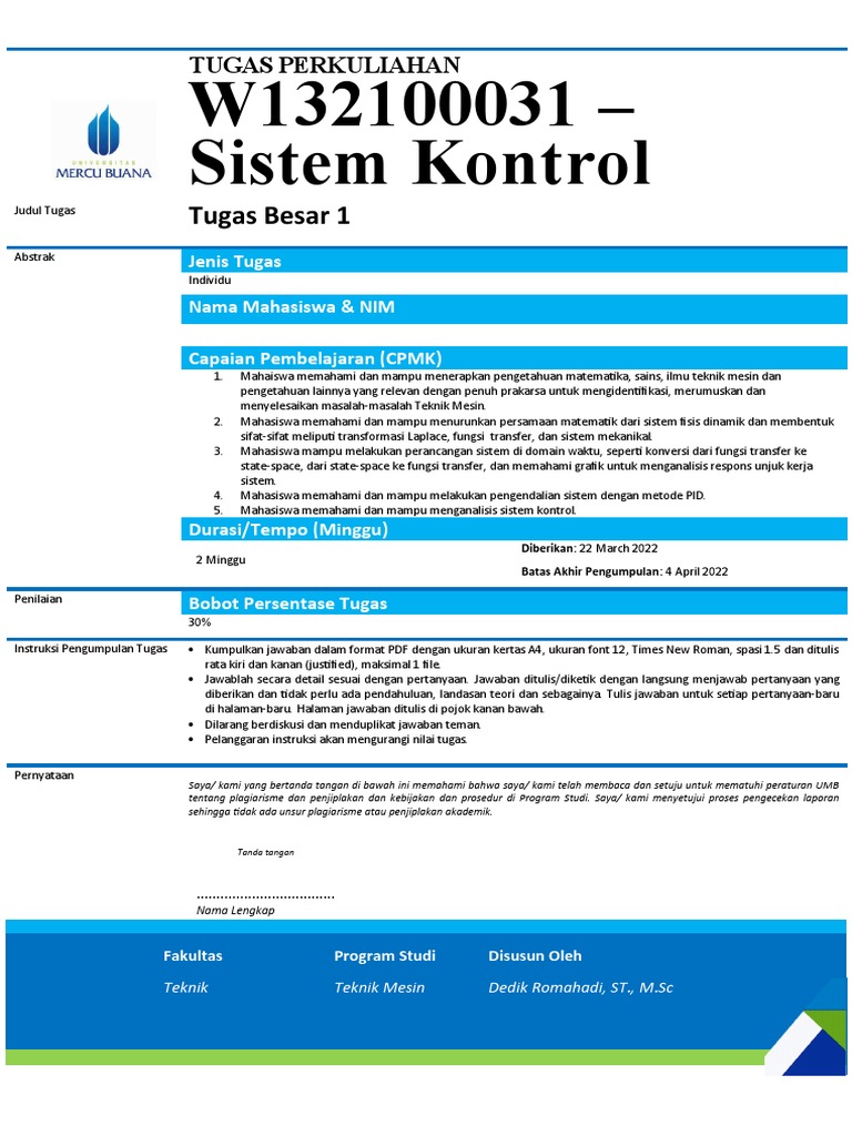 TB1 Sistem Kontrol | PDF