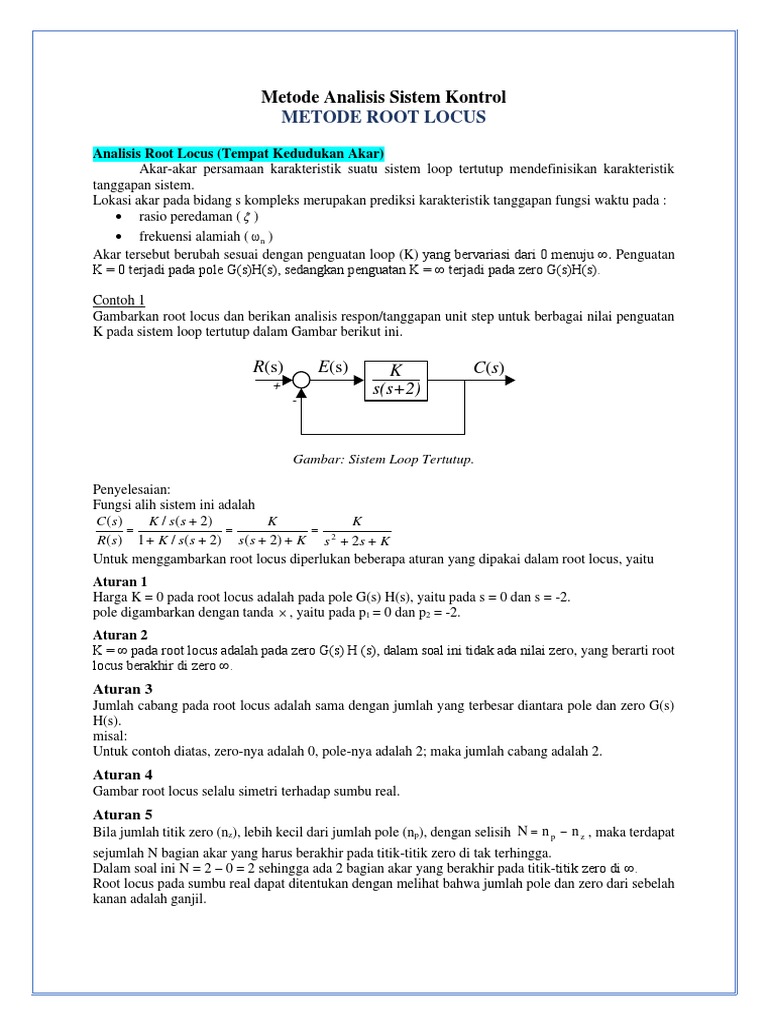 Contoh dan Analisis Root Locus | PDF