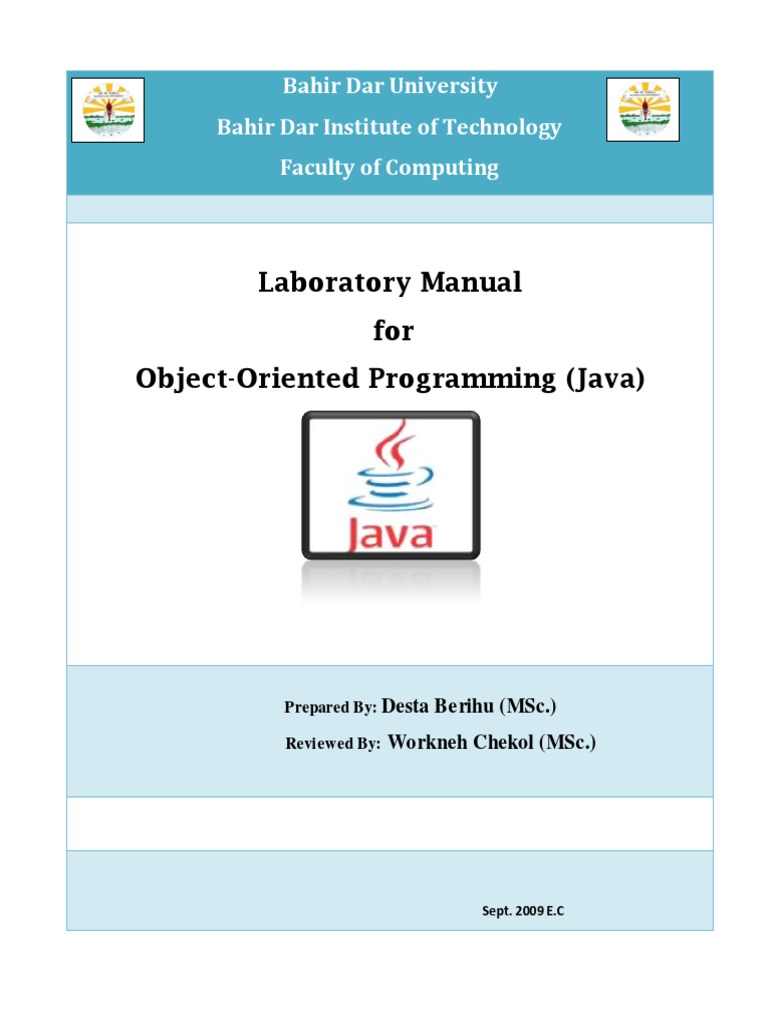 Laboratory Manual For Oop Java Pdf Method Computer Programming Class Computer