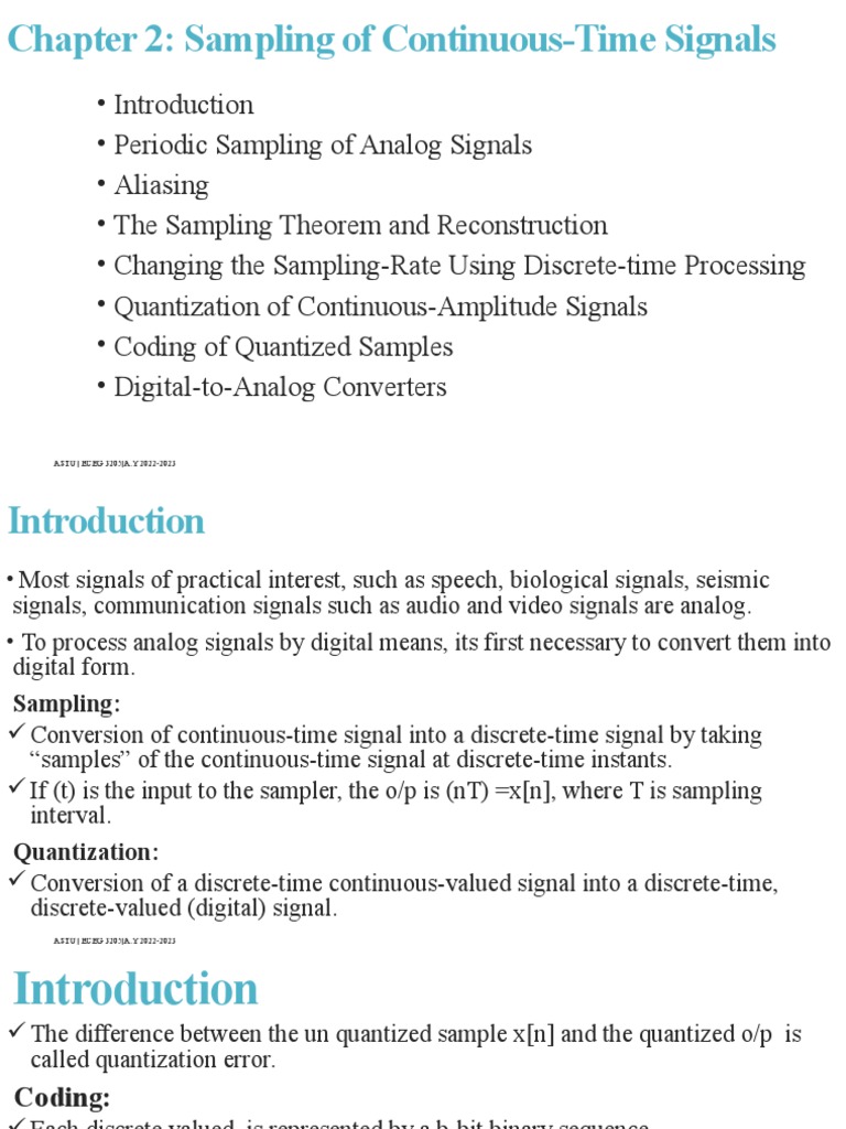 Chapter 2 | PDF | Sampling (Signal Processing) | Discrete Time And Continuous Time