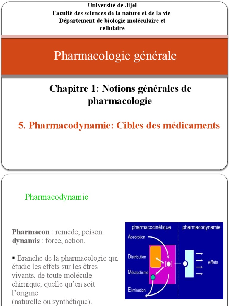 Chapitre 1 Pharmacodynamie Et Cibles de Médicaments | PDF | Développement personnel