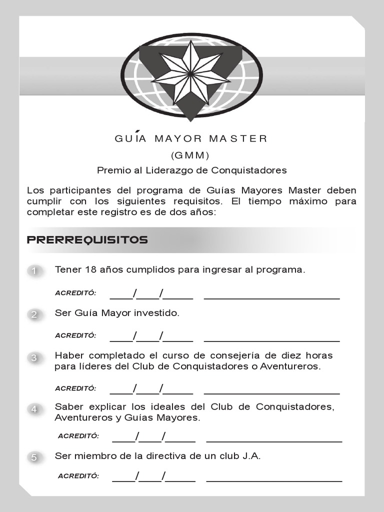 Requisitos para Guía Mayor Master | PDF | Cámping