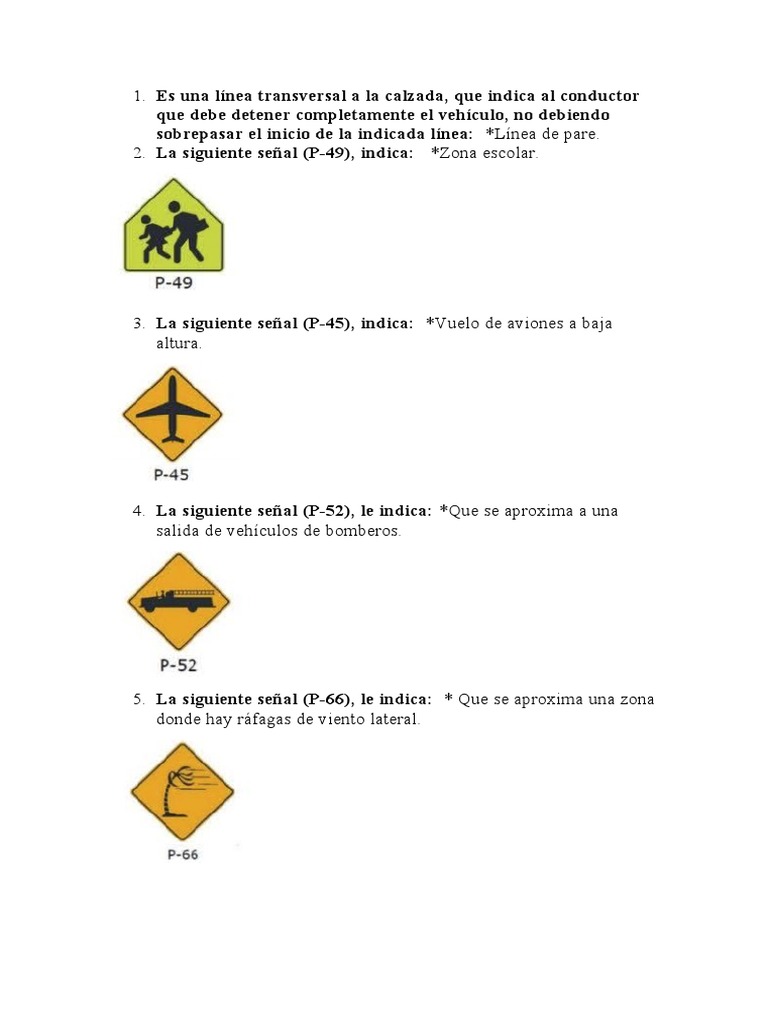 Preguntas para Examen de Manejo | PDF