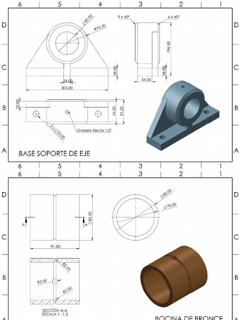 Plano Base Soporte - Hoja1 | PDF