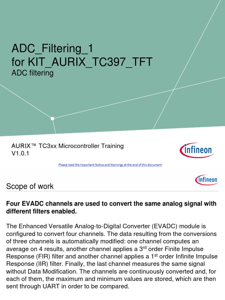 Infineon-AURIX ADC Filtering 1 KIT TC397 TFT-Training-v01 01-EN | PDF | Analog To Digital ...