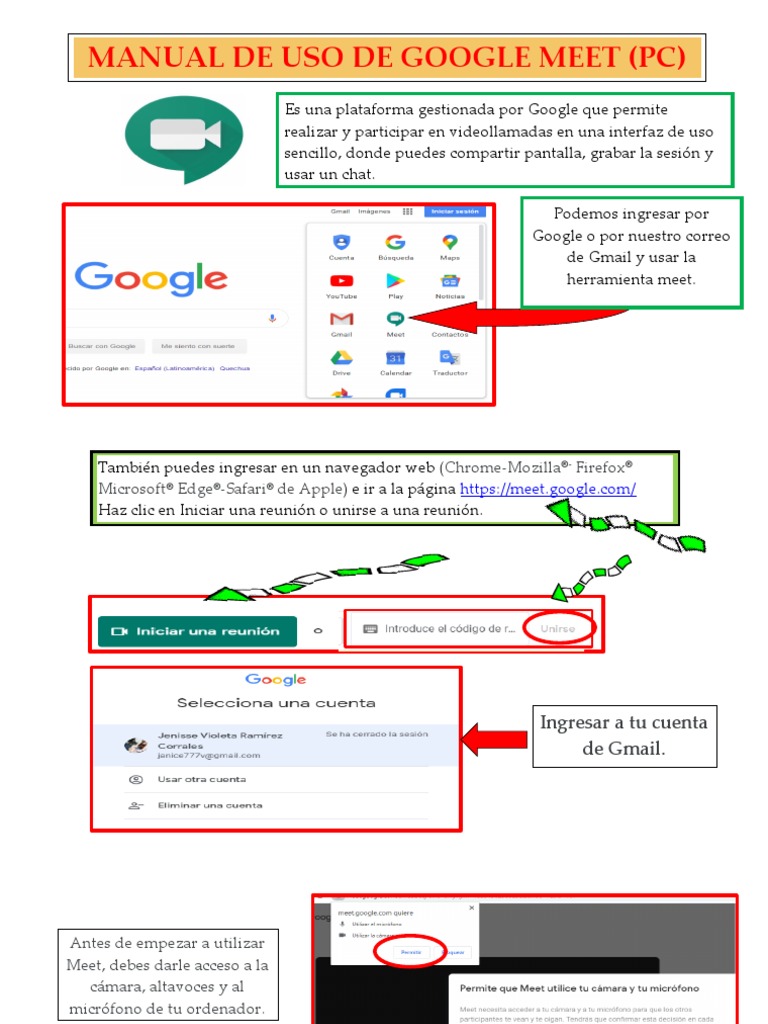 Manual de Google Meet-Ie 3050 | PDF | Chat en linea | Gmail