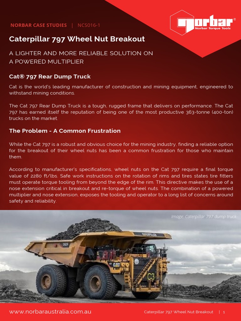 Caterpillar 797 Wheel Nut Breakout | PDF | Vehicles | Vehicle Technology