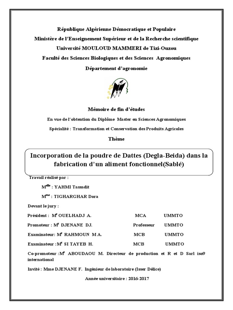 Incorporation de Dattes dans les Biscuits | PDF | Saccharose | Glucide