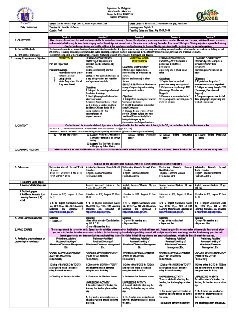 DLL English 10 - Module 1 - Lesson 6 - Analects From Confucius, Zen ...