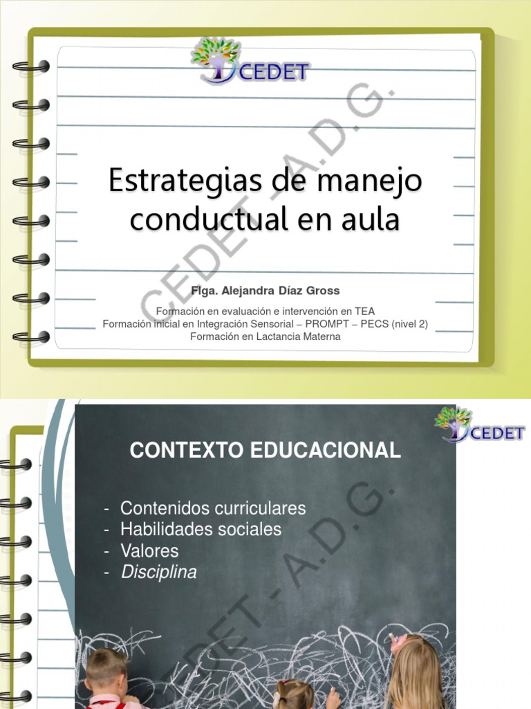 Estrategias de Manejo Conductual en Aula | PDF | Comportamiento | Las ...