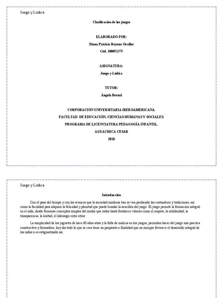 Clasificación de Los Juegos Sem5 | PDF | Juegos y actividades