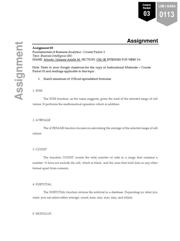 Assignment 03 Pdf Function Mathematics Numbers 